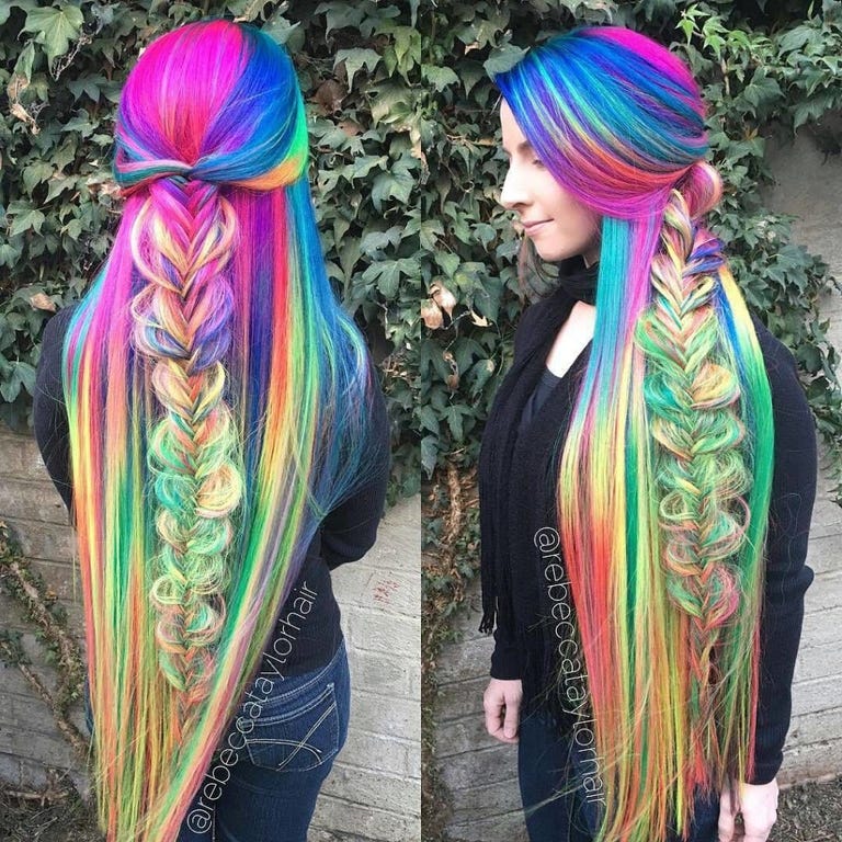 This Womans Super Long Rainbow Hair Is Seriously Magical
