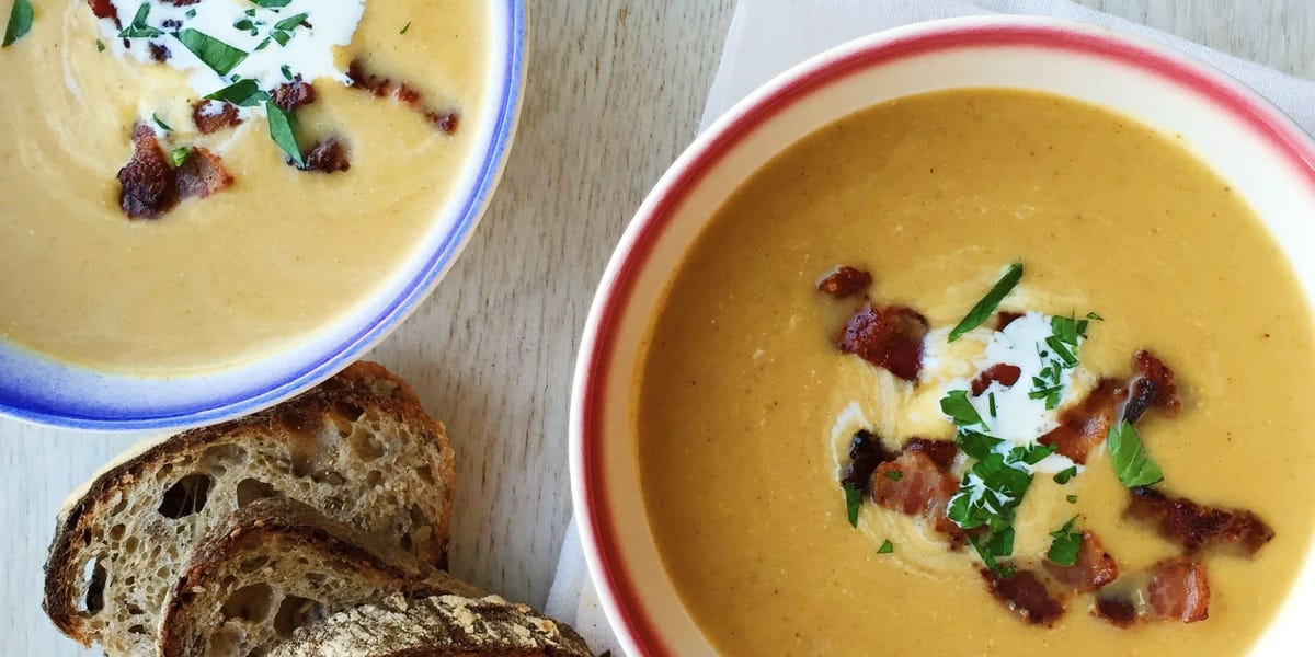Best Butternut Squash Apple Soup With Bacon Recipe How To Make Butternut Squash Apple Soup With
