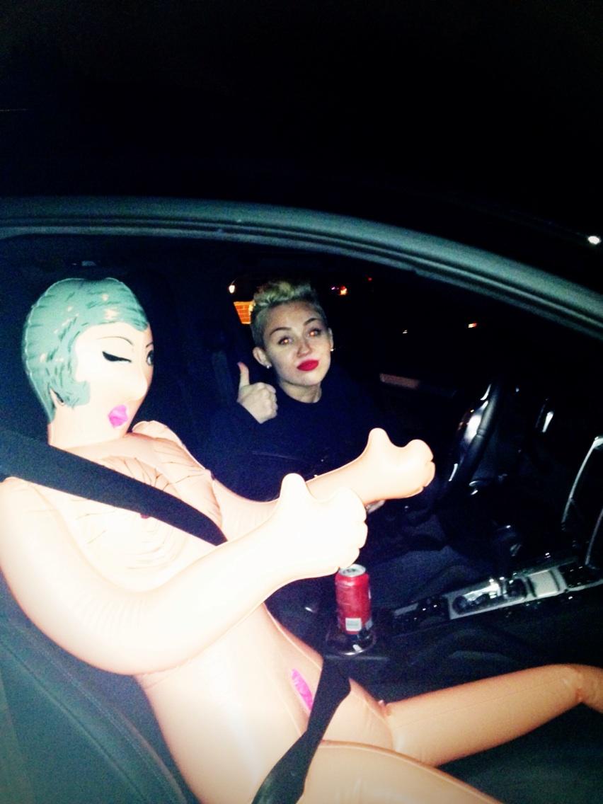 Miley Cyrus Gets Blow Up Doll T
