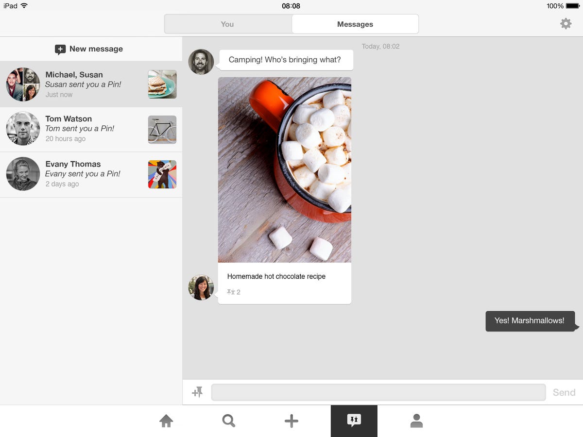 Pinterest adds messaging feature
