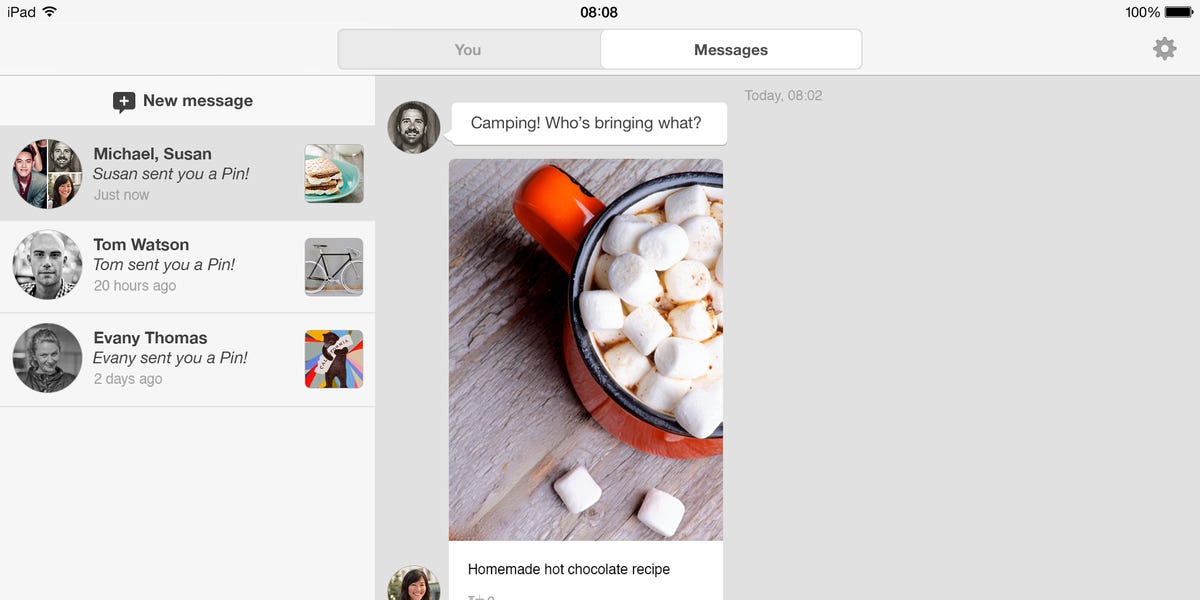 Pinterest adds messaging feature Pinterest adds messaging feature
