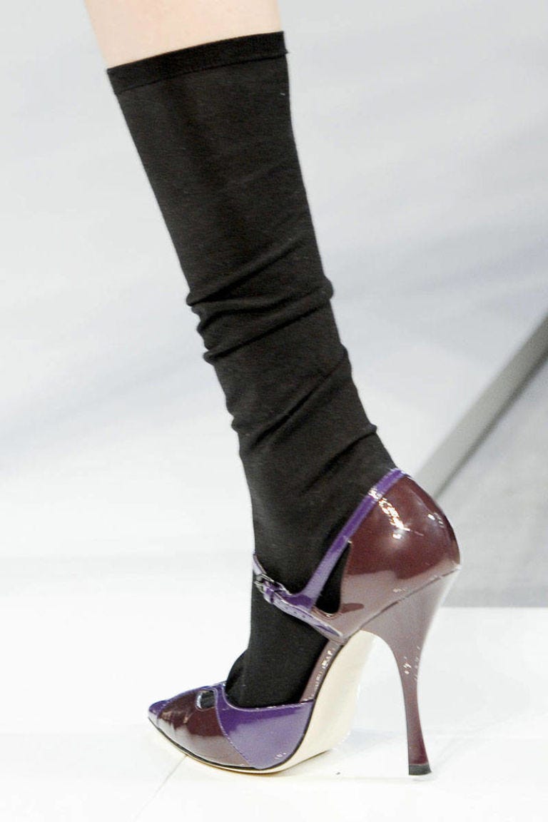 How To Wear Socks With Heels Stylish Runway Heels With Socks
