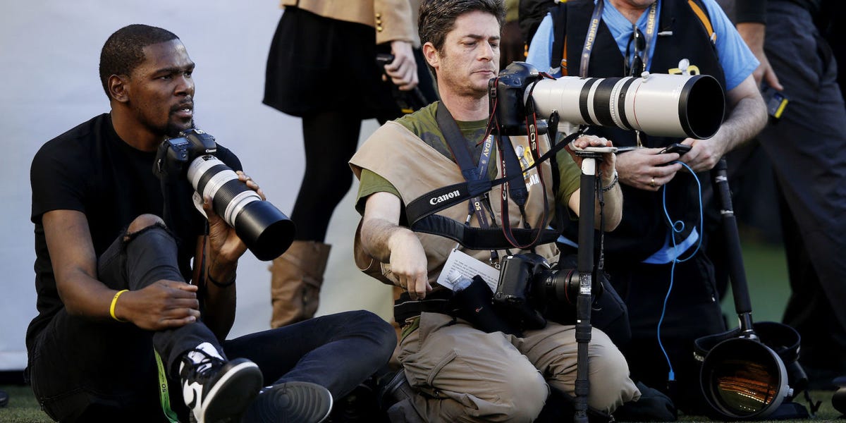 Kevin Durant Photographer at Super Bowl 50 Kevin Durant Photographer at Super Bowl 50