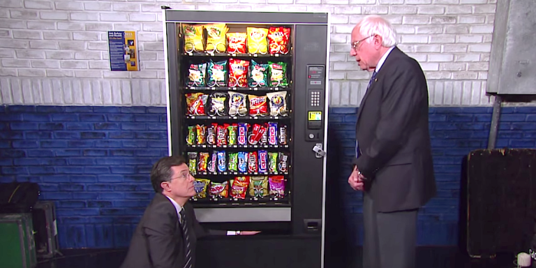 Bernie Sanders Has a Desperate Plea on Stephen Colbert Video Bernie Sanders Has a Desperate Plea on Stephen Colbert Video