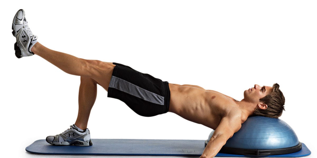 Hip Raise With Head On A Bosu Ball