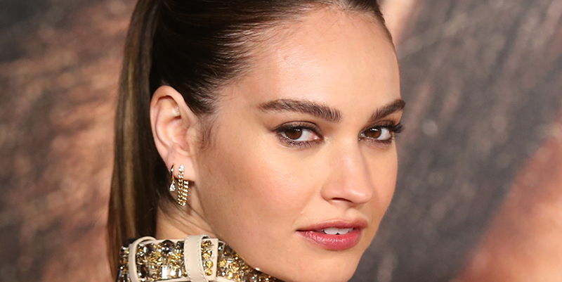 Lily James Shows Off Her Natural Curly Hair Texture In Beach Pic