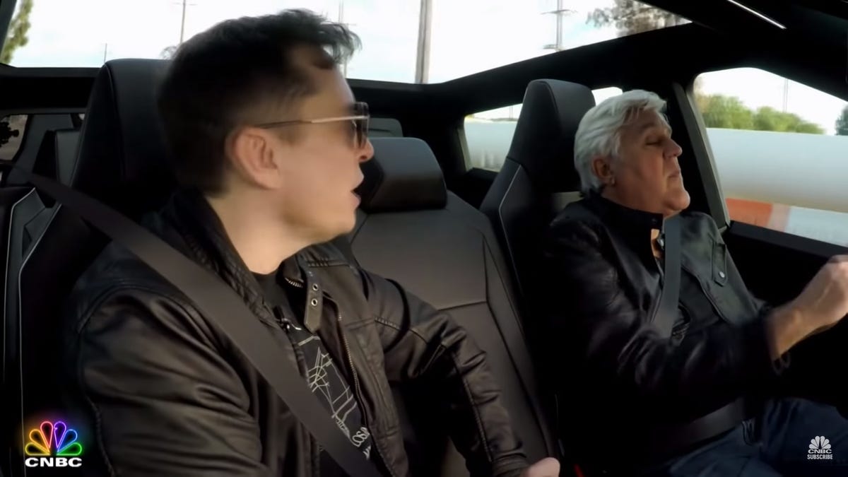 Jay Leno And Elon Musk Go For A Cybertruck Drive