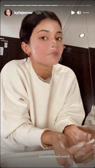 Kylie Jenner Went Makeup Free To Share Her Plane Skincare Routine