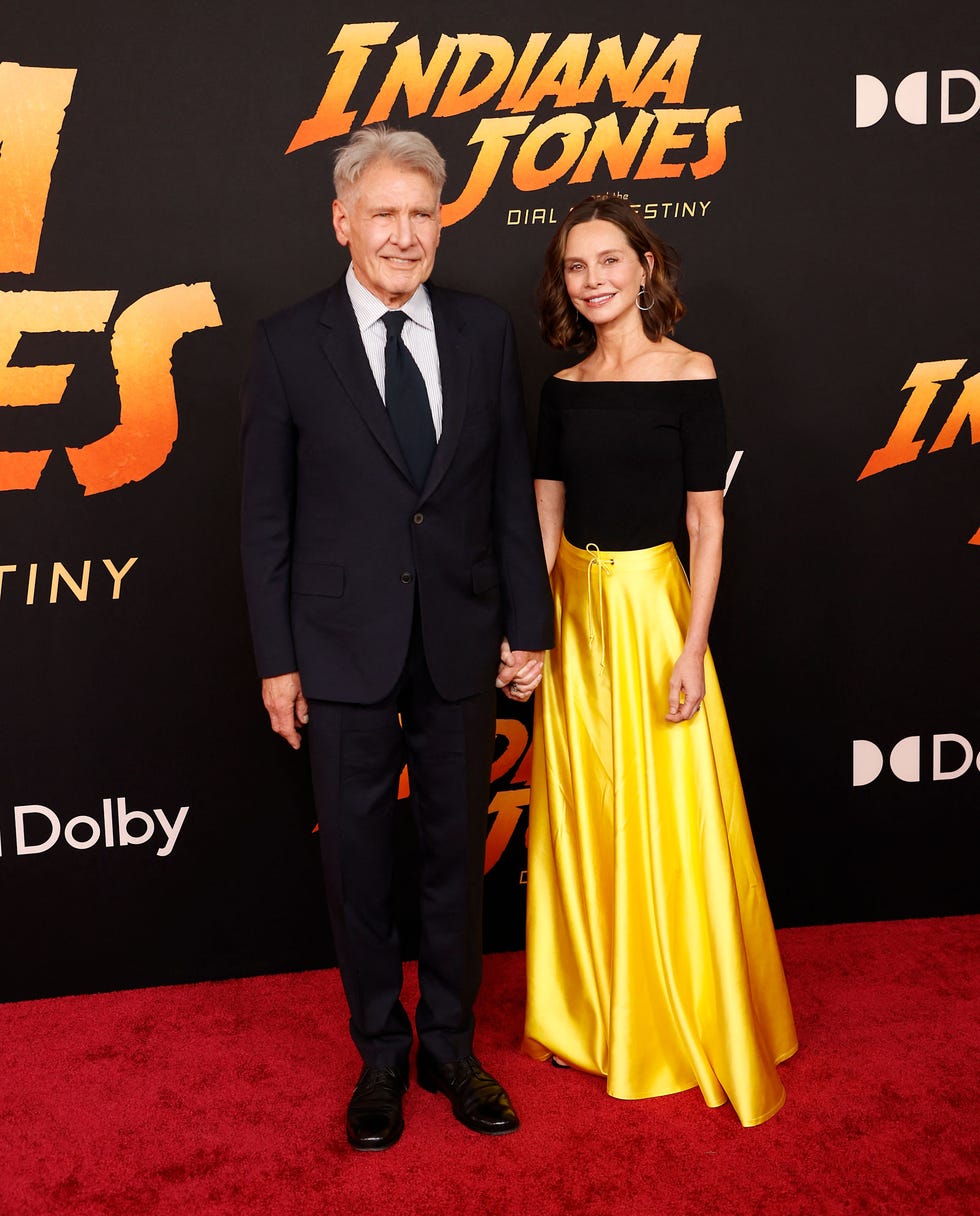 Calista Flockhart Rewears Golden Yellow Ralph Lauren Skirt From 1999