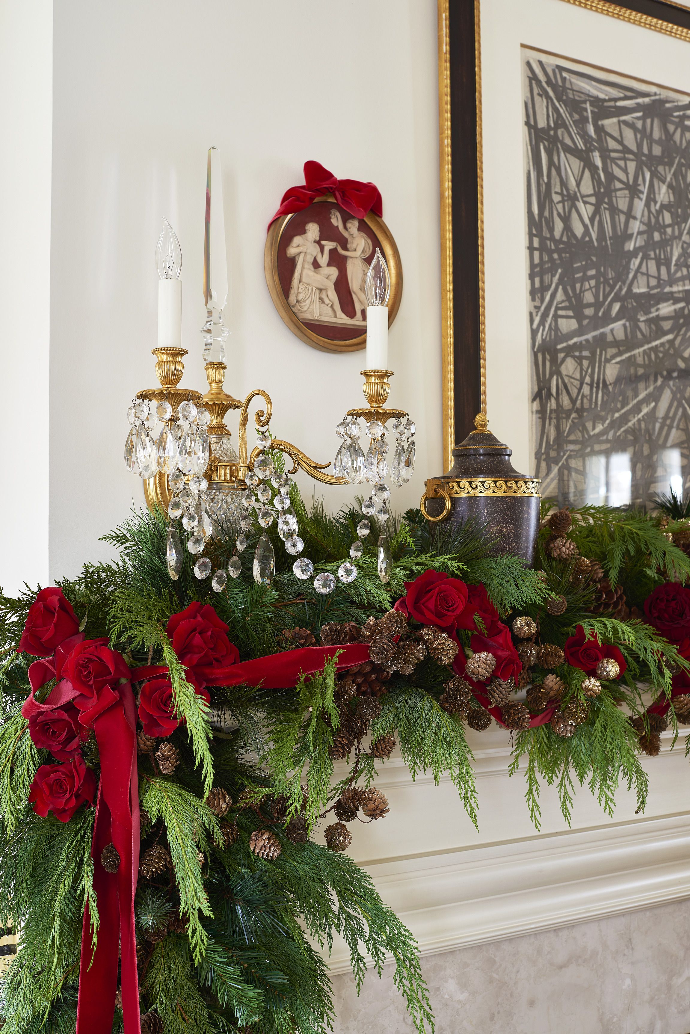 Christmas mantel flower arrangements store