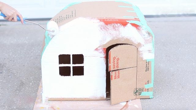 Diy Cardboard Kitty Camper How To Make A Cat House Out Of Cardboard
