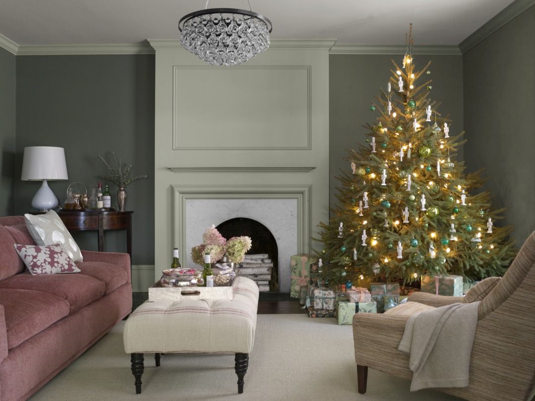 Christmas decorations for grey living room store