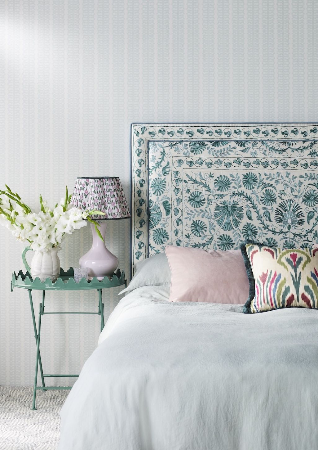 Duck egg blue headboard store