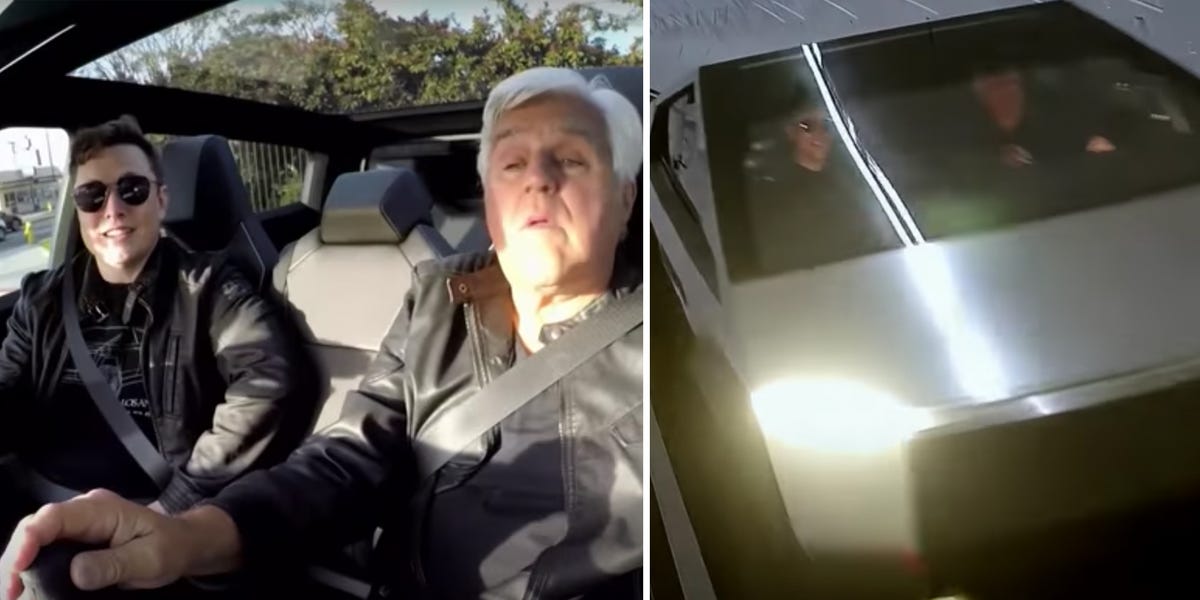 Tesla 2021 Cybertruck Test Drive Elon Musk Jay Leno Cybertruck