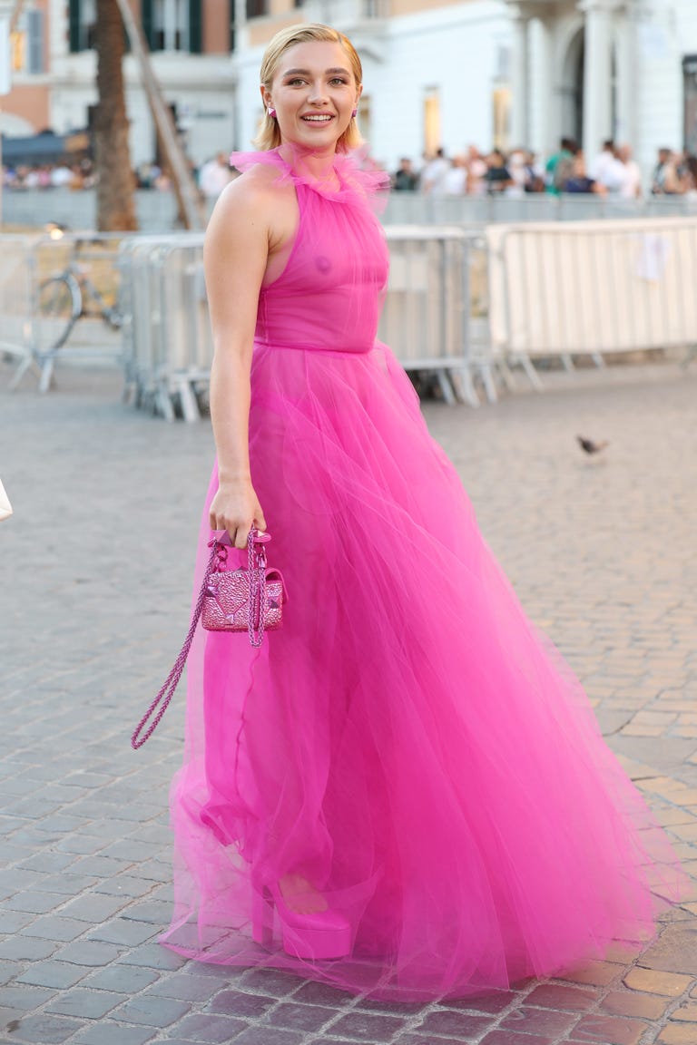 Florence Pugh Wore A Crop Top Thong And See Through Skirt To The