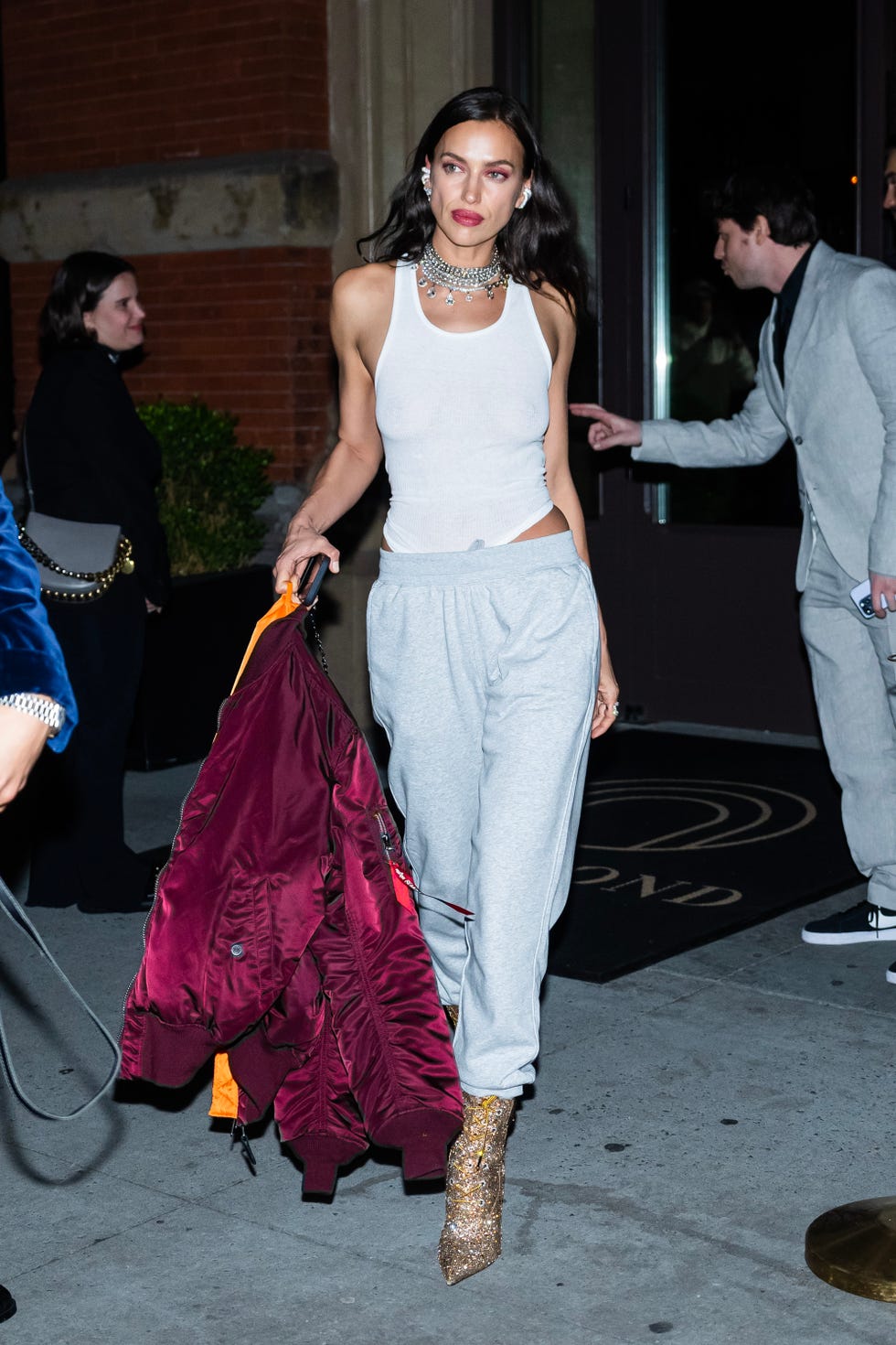Irina Shayk Partied In Sweatpants And Diamonds After The 2023 Met Gala