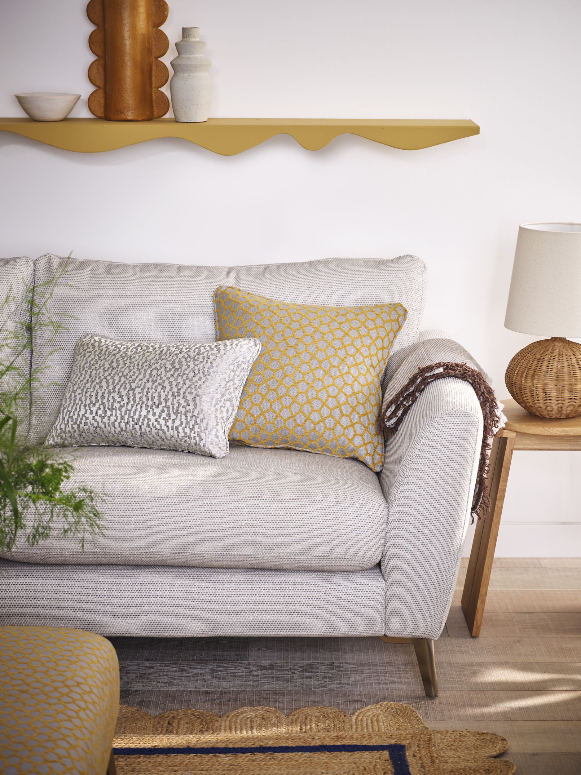 Win The House Beautiful Libby Sofa Armchair Footstool at DFS