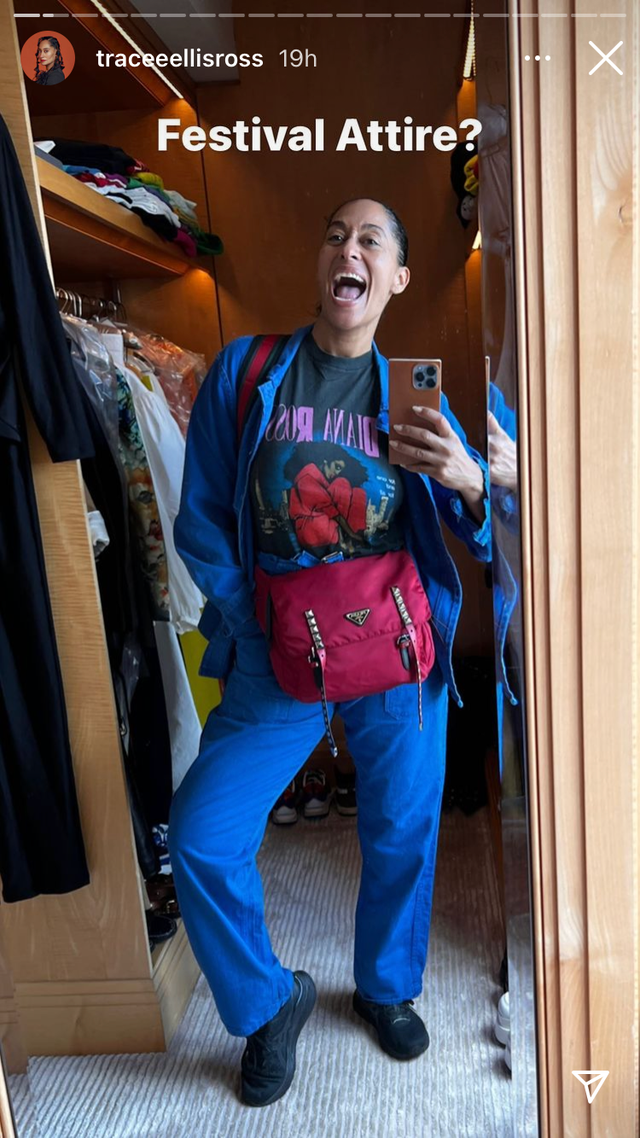 See Tracee Ellis Ross Wear A Diana Ross T Shirt During Glastonbury 2022