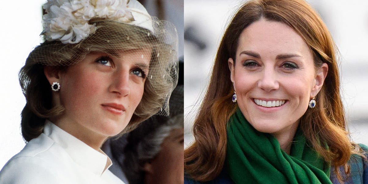 Kate Middleton Wears Princess Dianas Sapphire Earrings In Scotland Duchess Of Cambridge