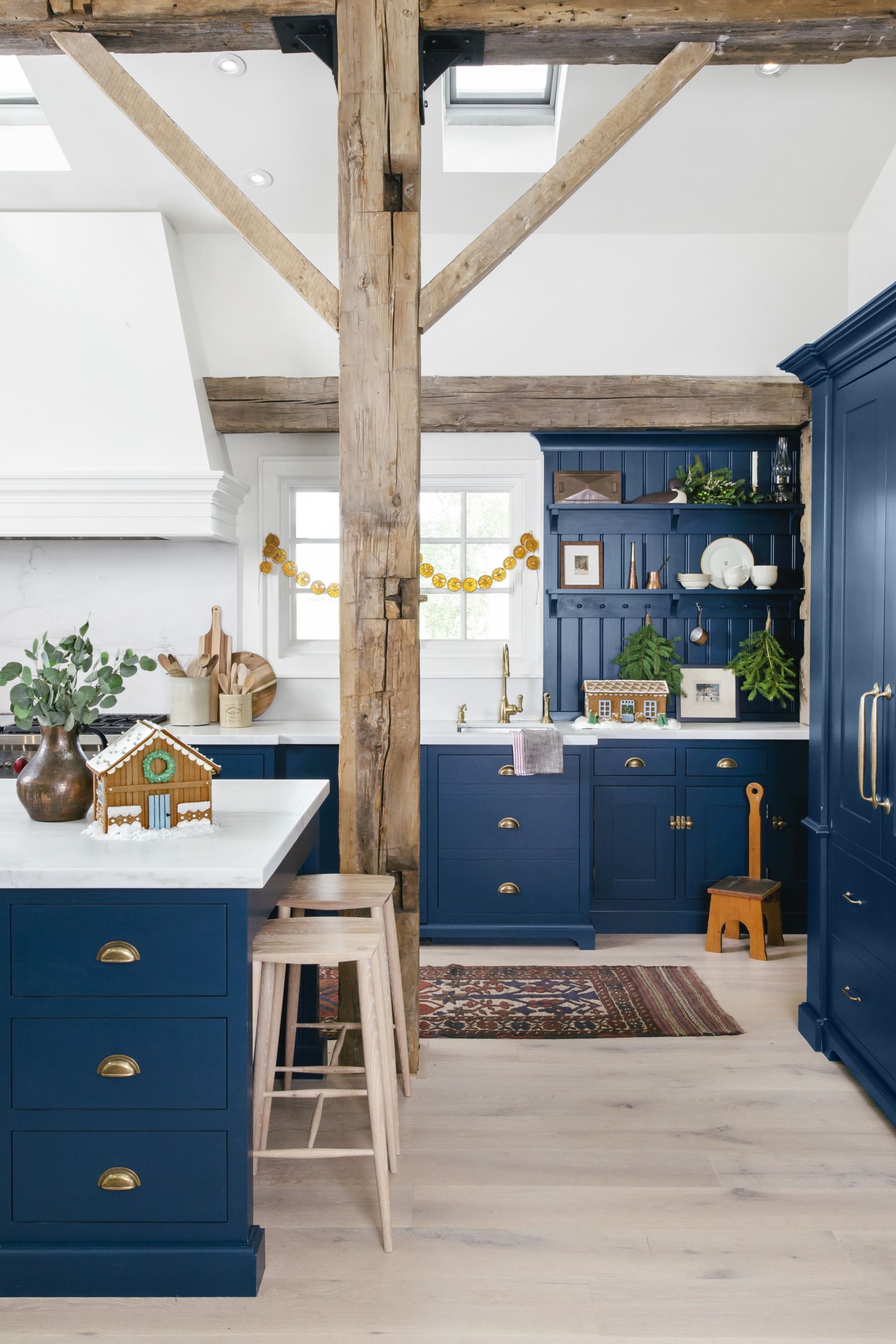 Blue kitchen island with seating store