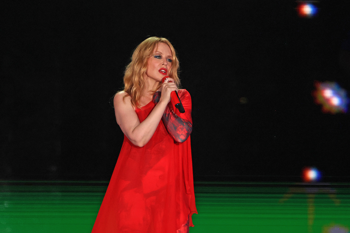 Kylie Minogue Gives Chilli Pepper In Sheer Bodysuit And Otk Boots
