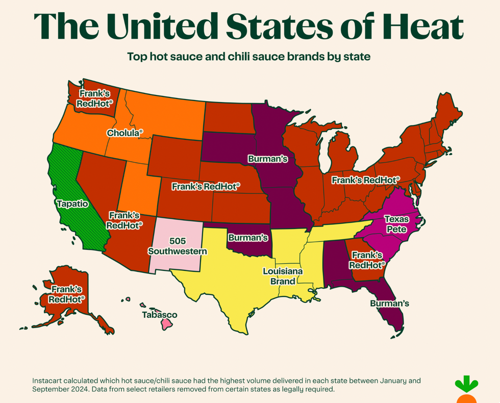 This Map Shows The Most Popular Hot Sauces In Every State