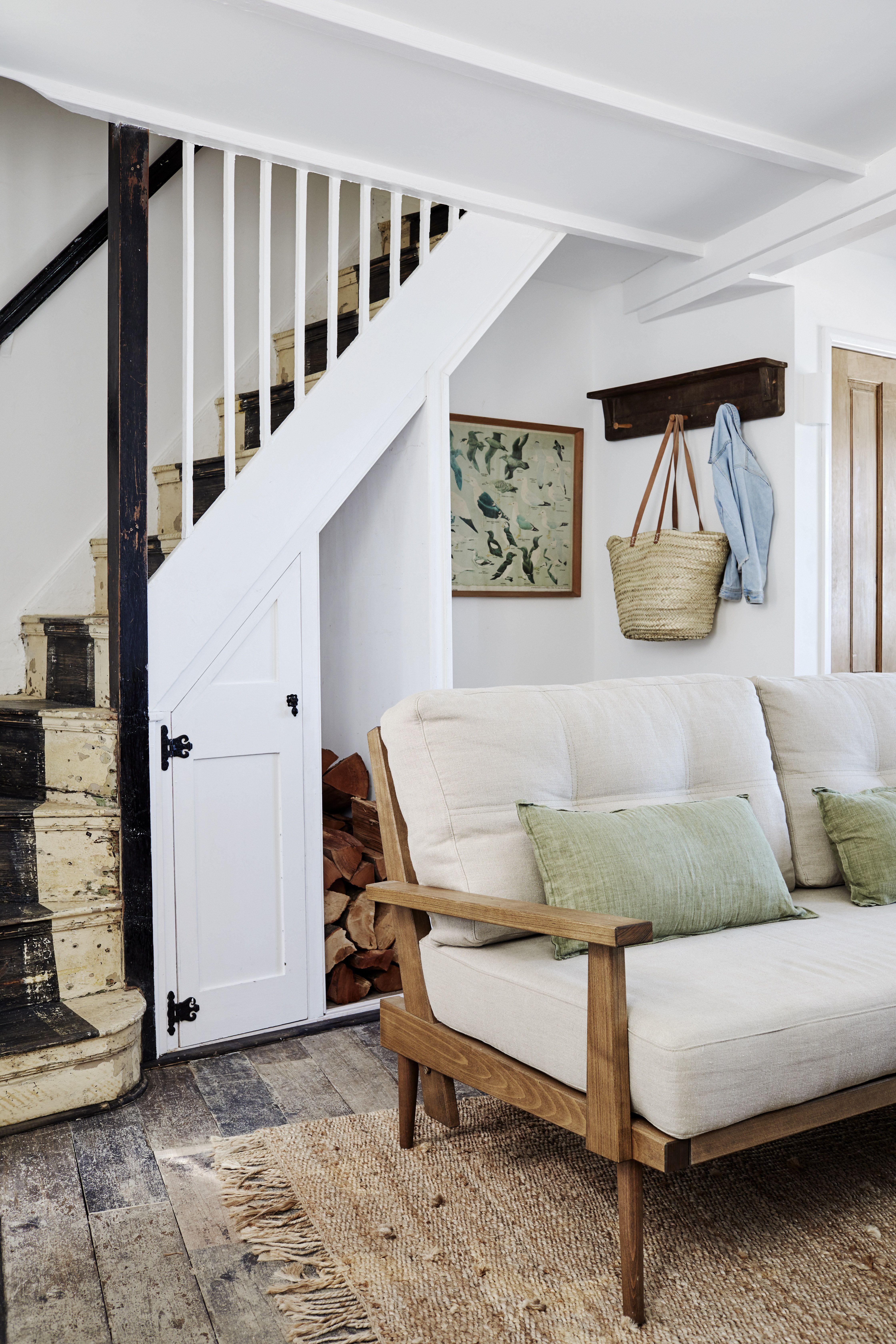 Living room with hallway store