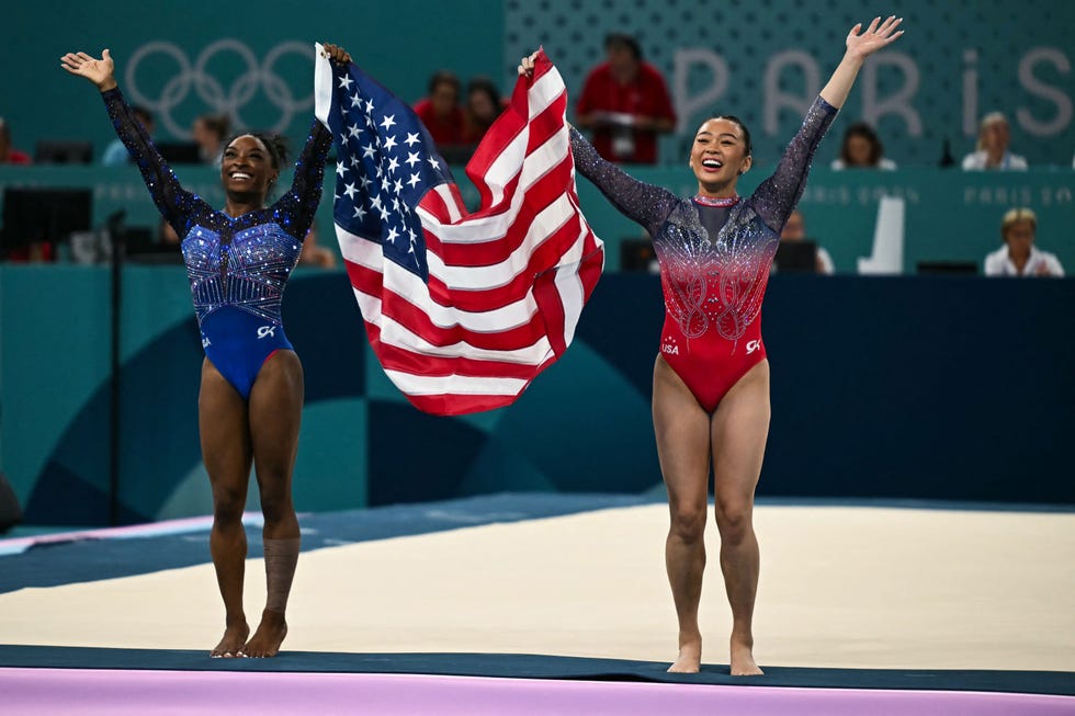 See Simone Biles And Suni Lee Celebrate Individual All Around Wins