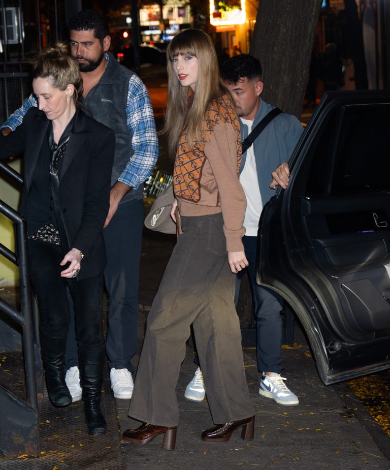 Taylor Swift Wears Heeled Loafers And Wide Legged Pants For Fall
