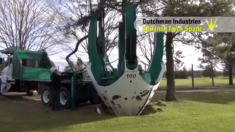 Watch This Giant Spade Take Out a Tree in One Scoop