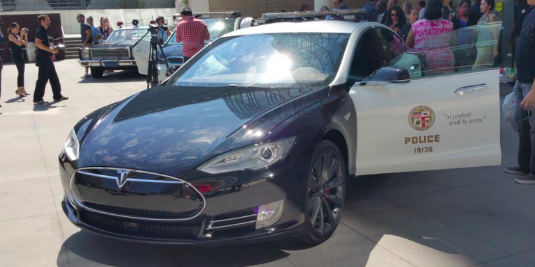 Tesla Model S P85d Police Car Lapd Tests Electric Police Cars