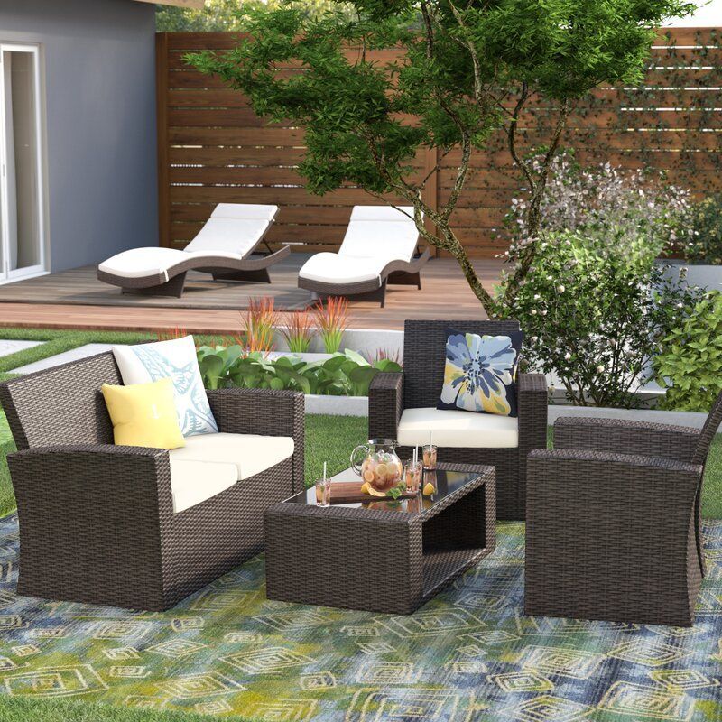 Alfonso 4 piece rattan sofa seating store