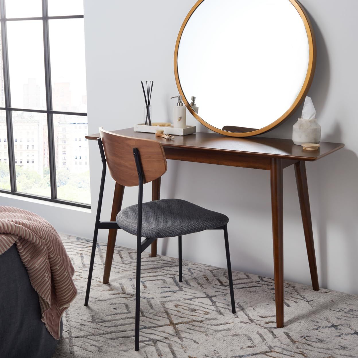 Mid century modern makeup vanity store