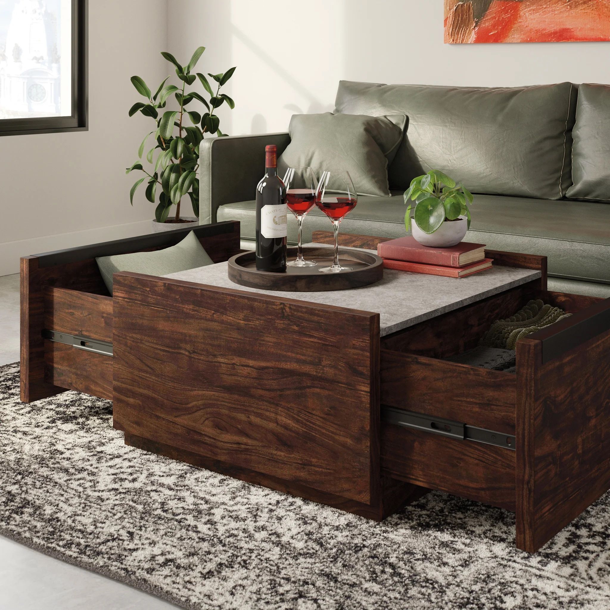 Tylor coffee table with storage union rustic store